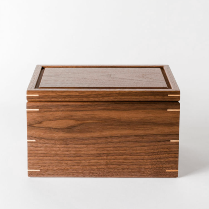 XL Legacy Size Memory Box – All Walnut with Hard Maple Corner Splines ...